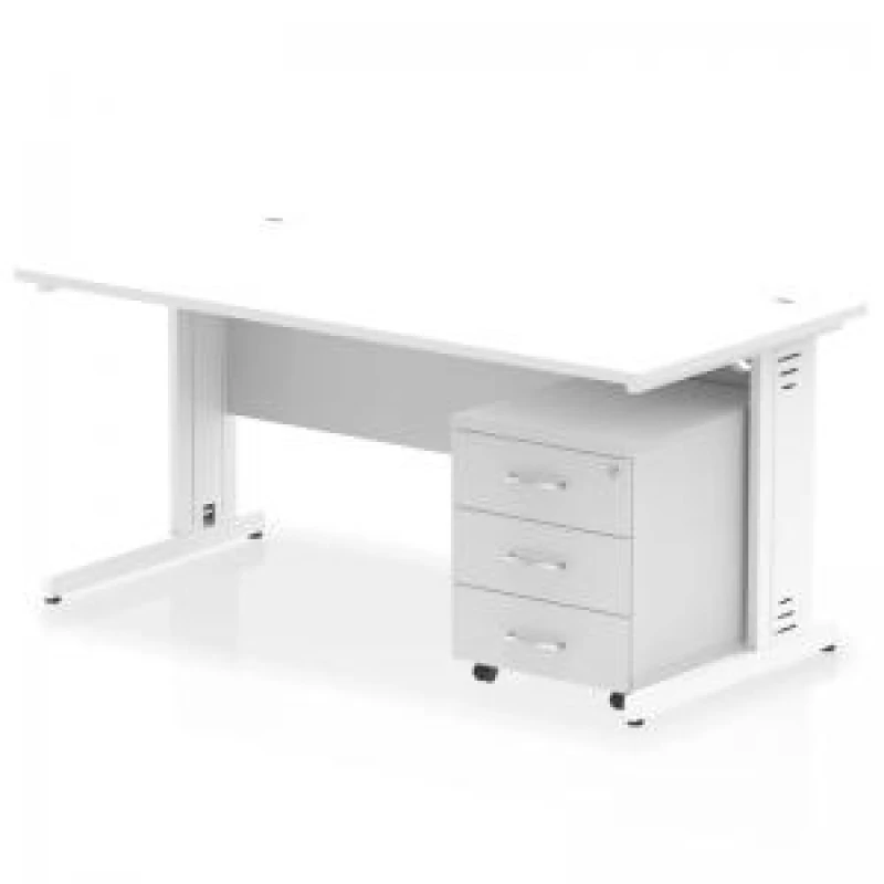 Dynamic Office Solutions Impulse 1600mm Cable Managed Straight Desk ...